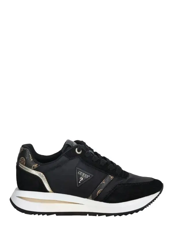 Guess Eagar Logo-print Panelled Sneakers - Black
