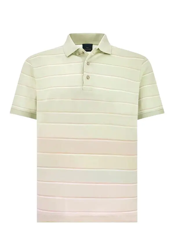 Paul & Shark Striped Cotton Polo Shirt - Green