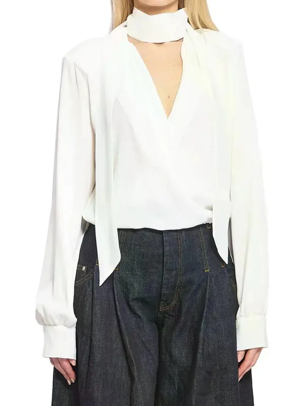 Federica Tosi Neck-tie Blouse - White