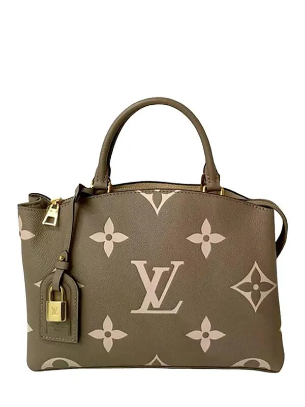 LOUIS VUITTON Bicolor Monogram Empreinte Giant Petit Palais Satchel - Brown