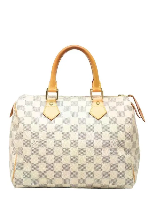 LOUIS VUITTON 2007 Damier Azur Speedy 25 Boston Bag - White