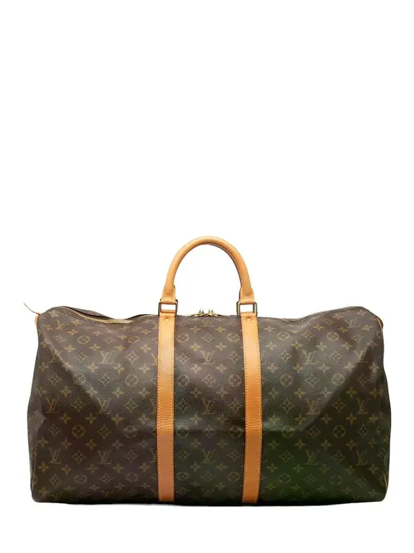 LOUIS VUITTON 1995 Monogram Keepall 55 Travel Bag - Brown