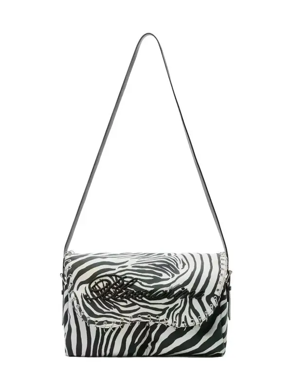 Blumarine Zebra-print Shoulder Bag - White