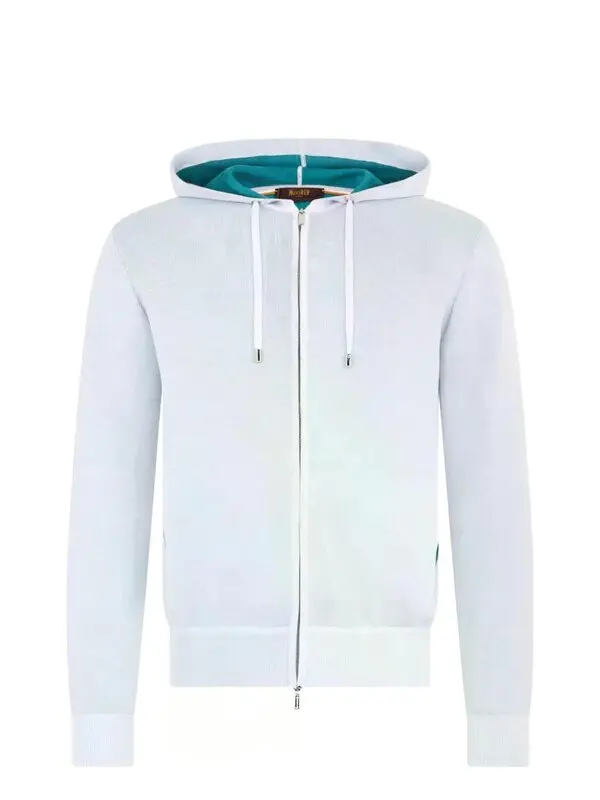 MOORER Zipped Hoodie - White