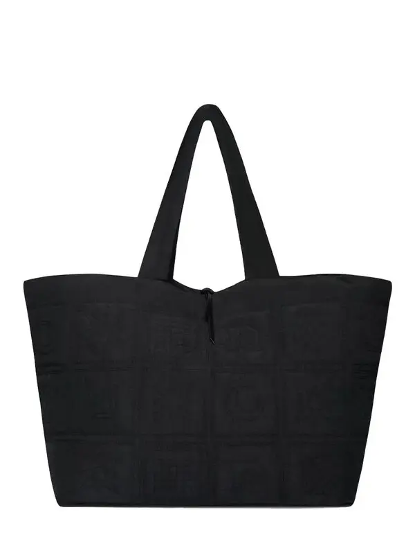 Nanushka Quilted Geometric Tote Bag - Black