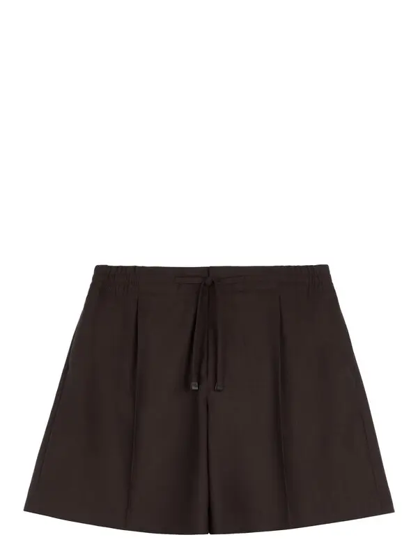 TOD'S Wool Shorts With Drawstring - Brown