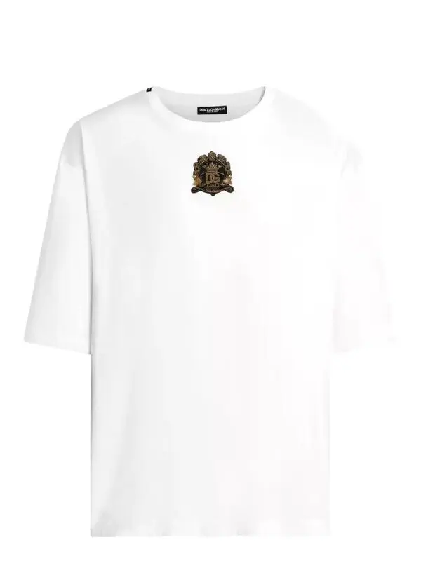 Dolce & Gabbana T-shirt With Heraldic Patch - White