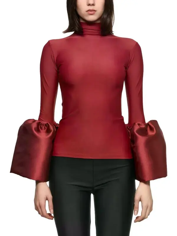 ATU BODY COUTURE High-neck Bell-sleeve Top - Red