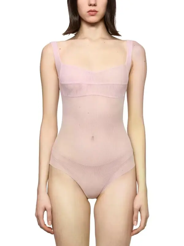 ATU BODY COUTURE Square-neck Zip-fastening Bodysuit - Pink