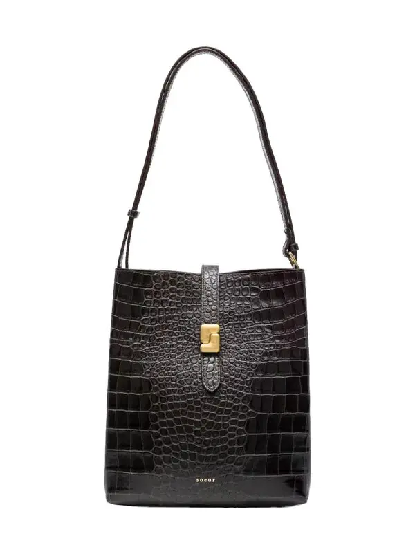 Soeur Bello Embossed Tote - Brown