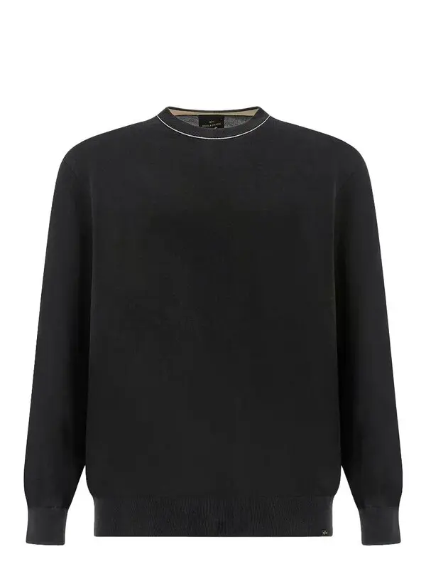 Paul & Shark Crew-neck Cotton Sweater - Black