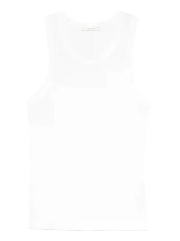 ENTIRE STUDIOS Crewneck Sleeveless Top - White