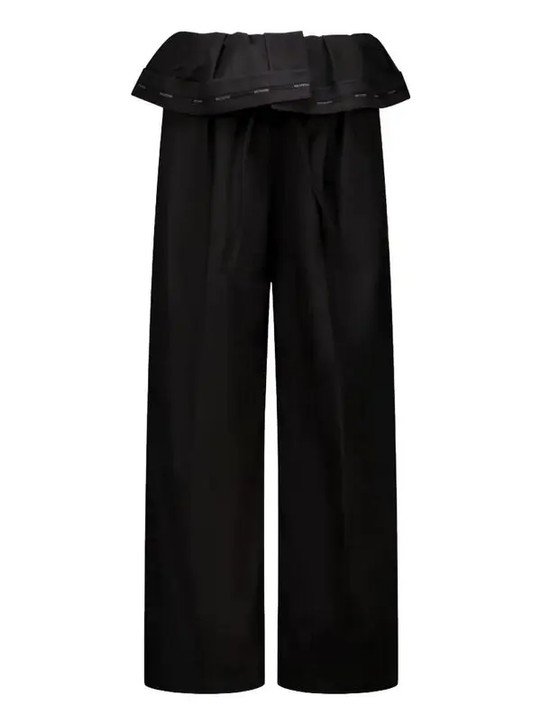 We11Done Folded Button-fastening Trousers - Black