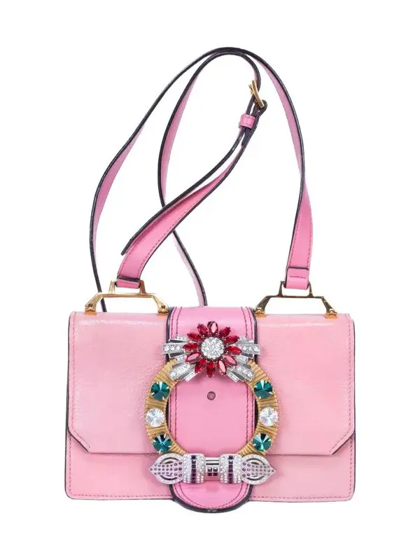Miu Miu Embellished Shoulder Bag - Pink