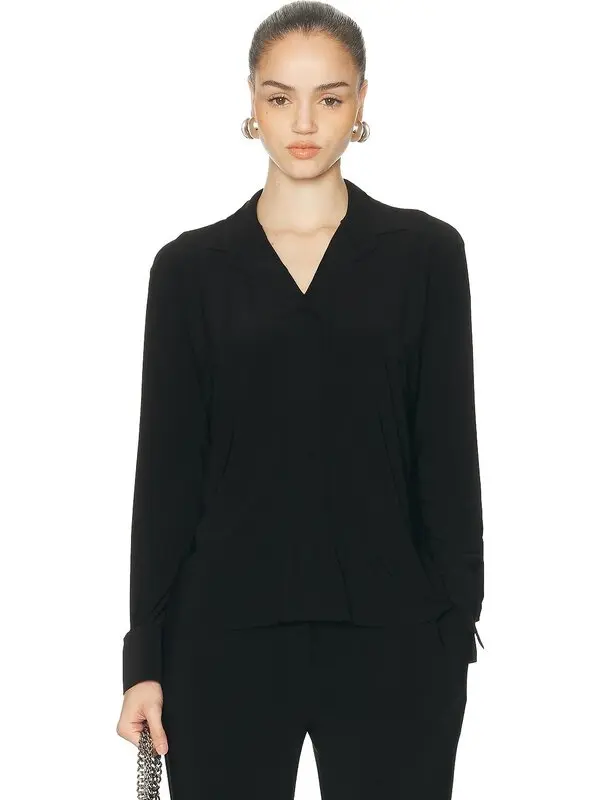 Norma Kamali Collar Stand Top - Black