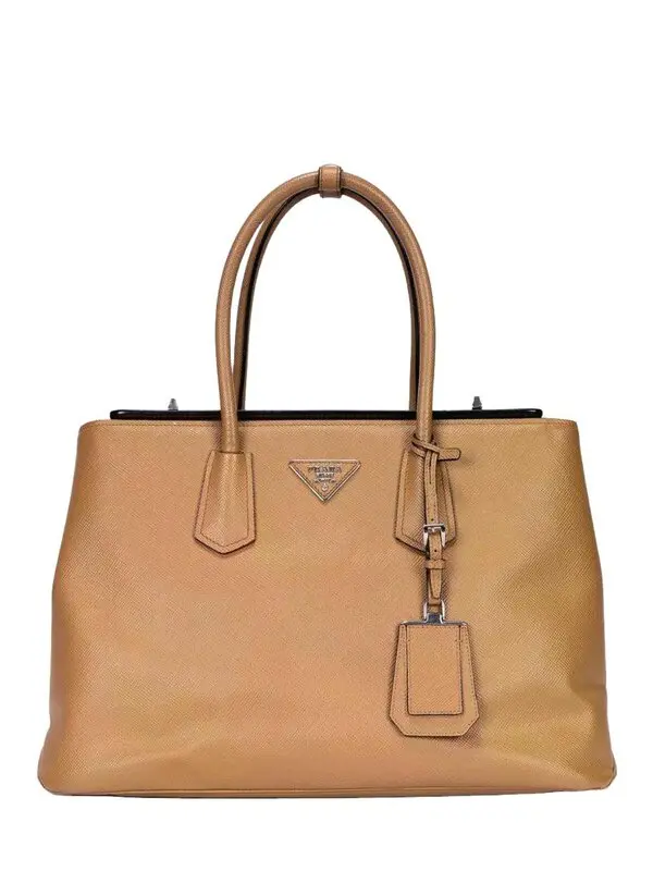 Prada Logo Tote Bag - Brown