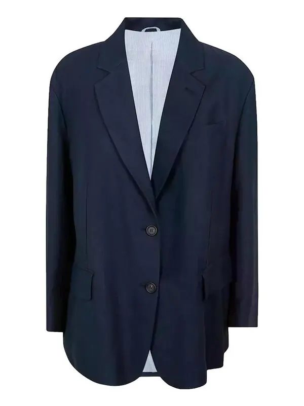 Brunello Cucinelli Buttoned Flap-pocket Blazer - Blue