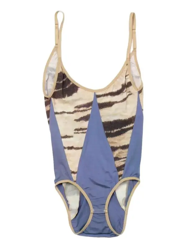 BASERANGE Tiger-print Net Body - Blue