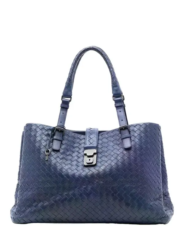 Bottega Veneta 2011 Medium Nappa Intrecciato Roma Tote Bag - Blue