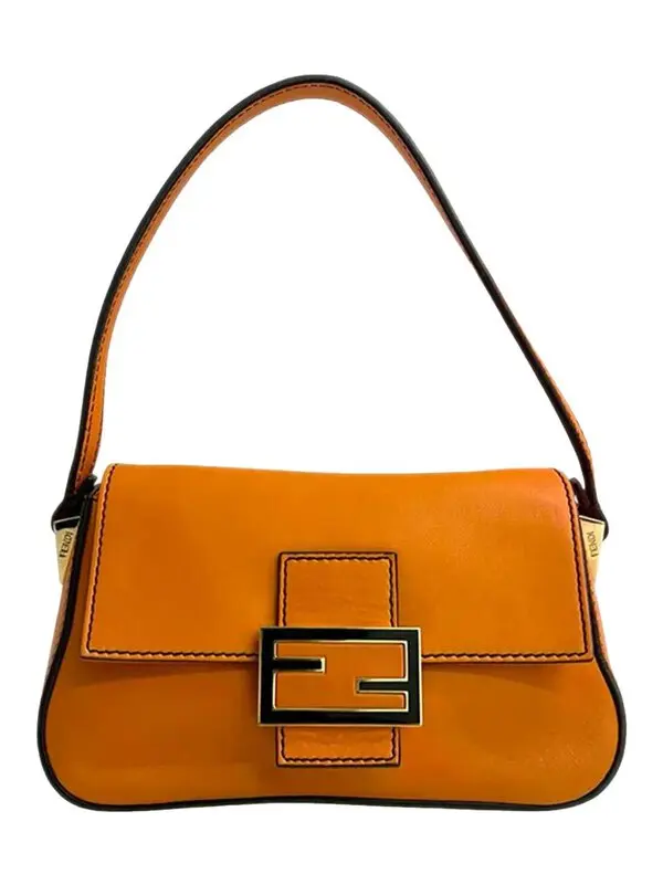 Fendi 2000-2025 Mini Leather Mamma Baguette Shoulder Bag - Orange