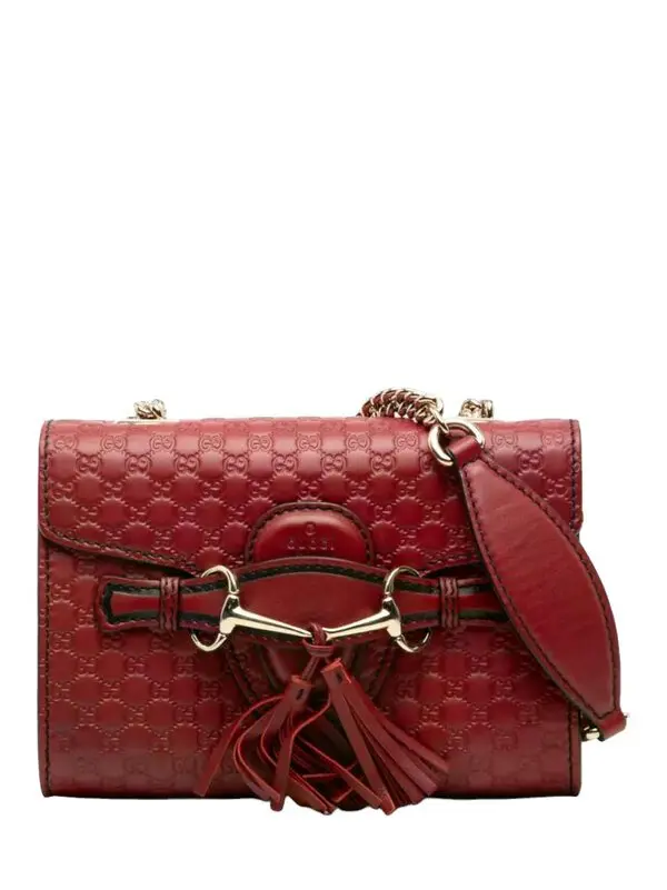 Gucci Mini Microissima Emily Crossbody Bag - Red