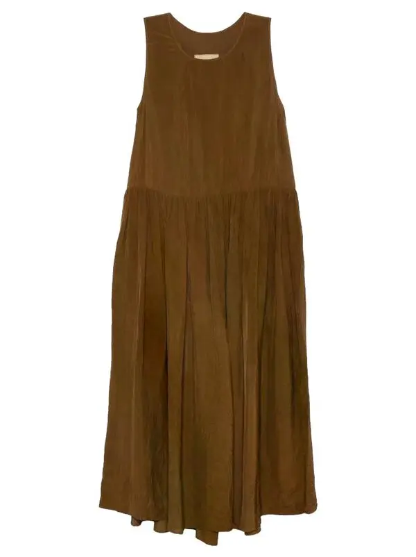 UMA WANG Ardal Pleated Maxi Dress - Brown