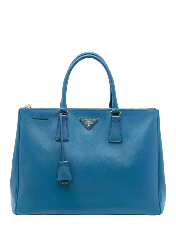Prada Galleria Double Zip Tote Bag - Blue
