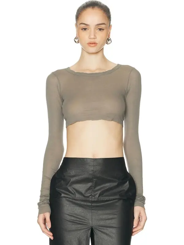 Rick Owens Long Sleeve Cropped Tee - Euca