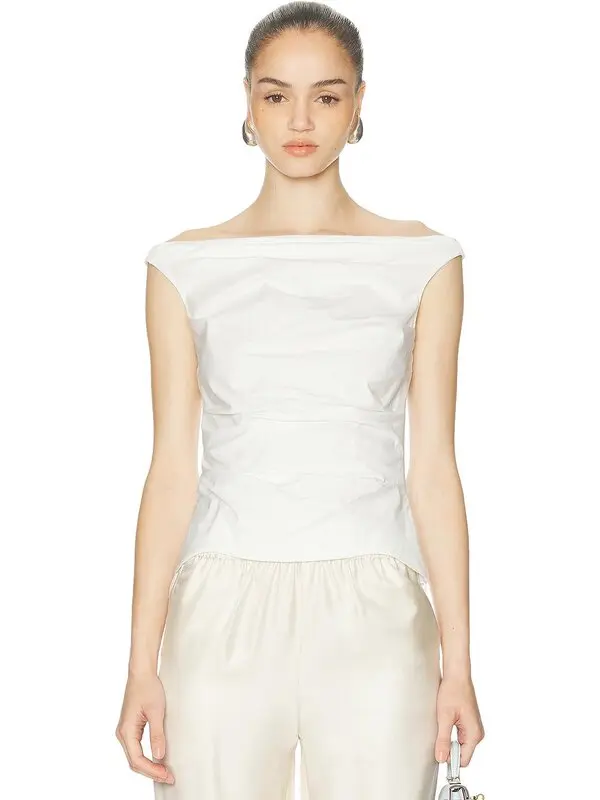 Simkhai Maisel Draped Top - White