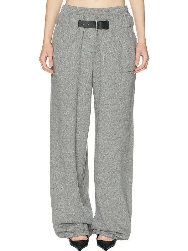 Alexander Wang Mid-rise Belted Sweatpants - Dark Heather Grey