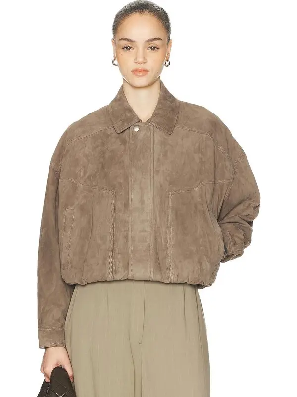 ARMA Frederica Suede Bomber Jacket - Soil
