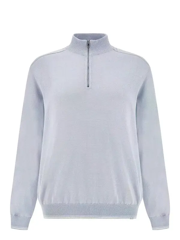Paul & Shark Half-zip Cotton Sweater - Blue