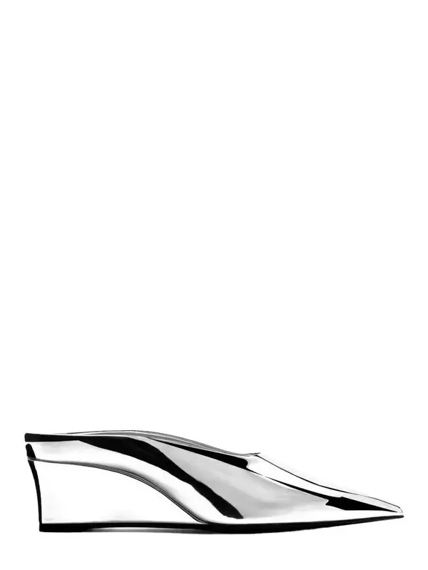 SIMONMILLER Gala Wedge Mules - Silver