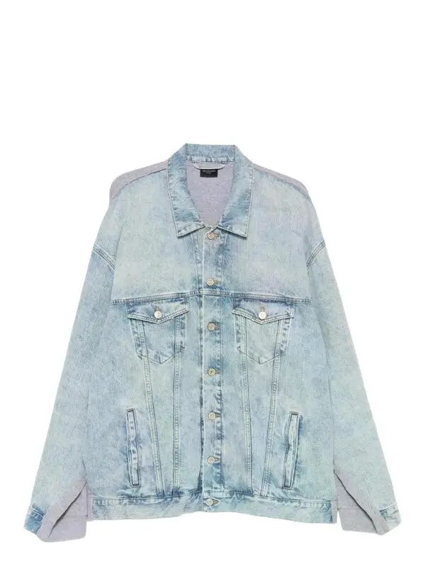 Balenciaga Logo-denim Denim Jacket - Blue