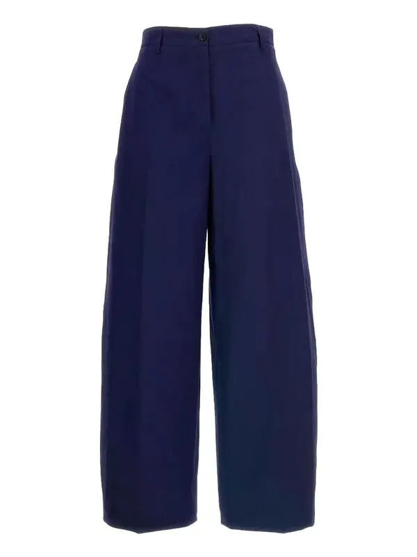 Alberto Biani Wide-leg Trousers With Belt - Blue