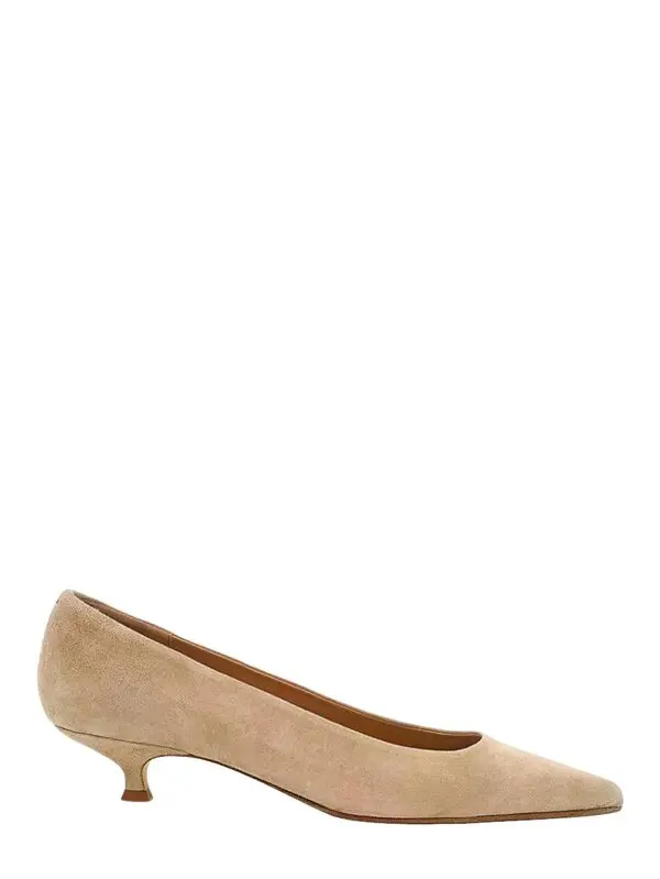 AeydĒ Pointed-toe Kitten Heel Pumps - Neutrals