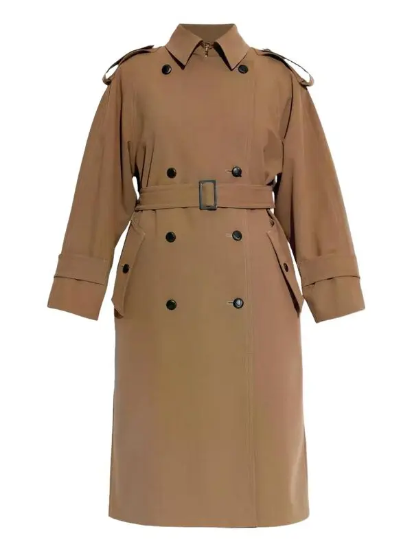 Max Mara Buttoned Belted Trench Coat - Brown