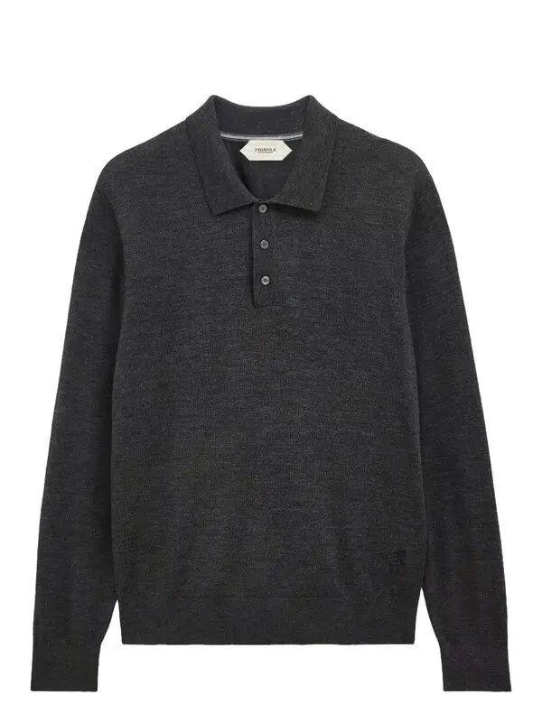 Pringle Of Scotland Polo-collar Merino Wool Sweater - Grey