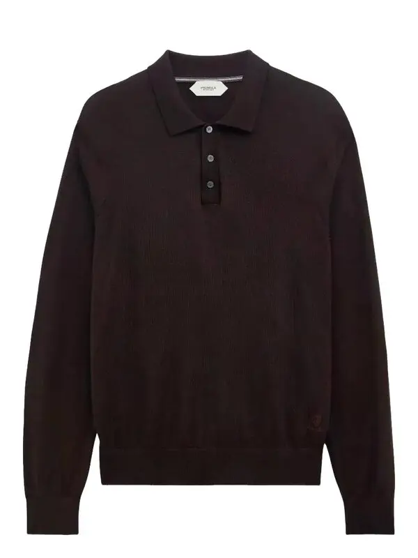 Pringle Of Scotland Polo-collar Merino Wool Sweater - Brown
