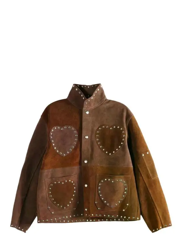 BODE Heart-detail Studded Overshirt - Brown