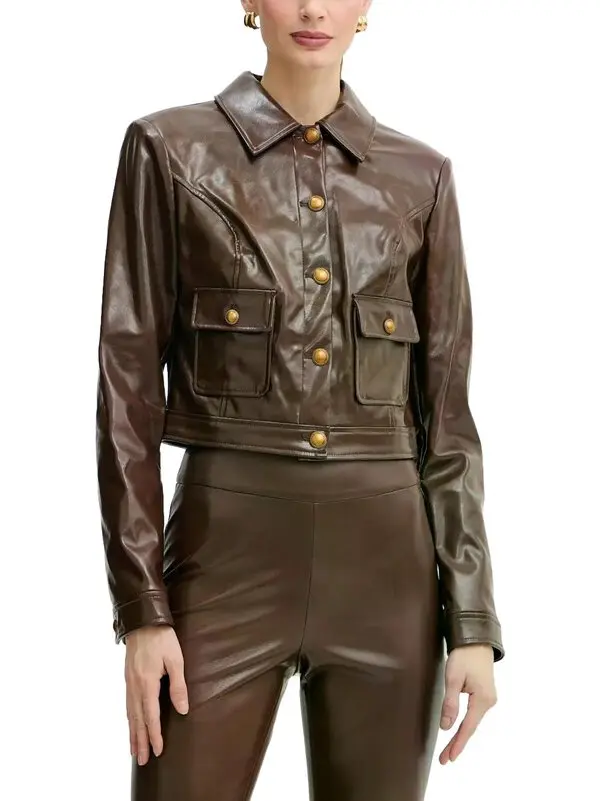 Guess Buttoned Pocket Jacket - Brown