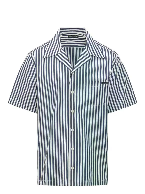 Dolce & Gabbana Striped Pocket Shirt - Blue
