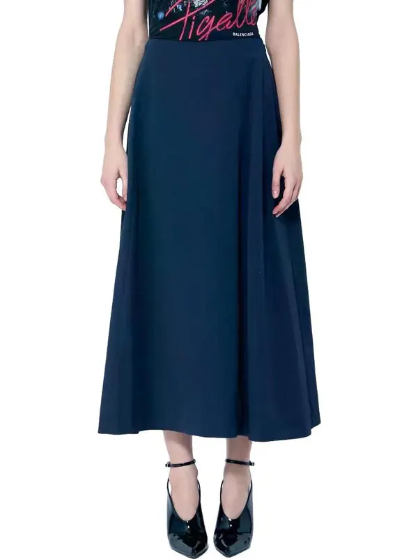Balenciaga A-line Midi Skirt - Blue