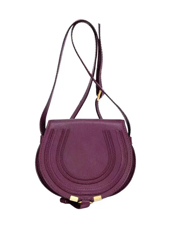 Chloé Marcie Leather Shoulder Bag - Purple