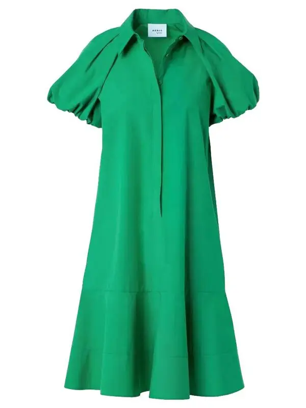 Akris Short-sleeve Midi Shirt Dress - Green