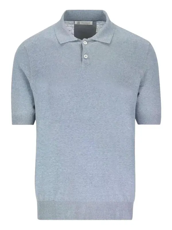 Brunello Cucinelli Short-sleeve Polo Shirt - Blue