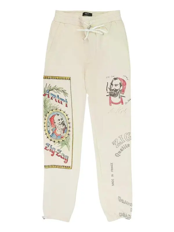 Amiri Sketch Zig-zag Track Pants - Neutrals