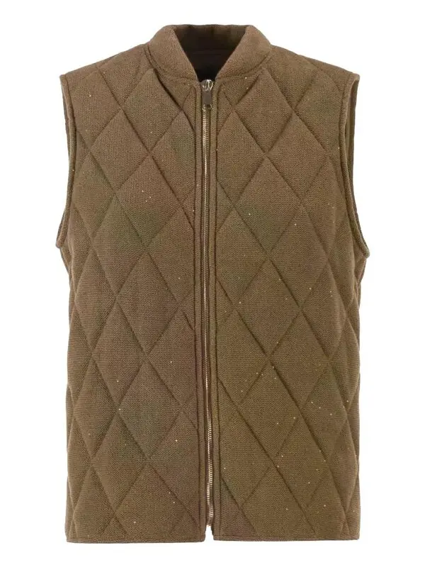 Fabiana Filippi Quilted Gilet - Brown