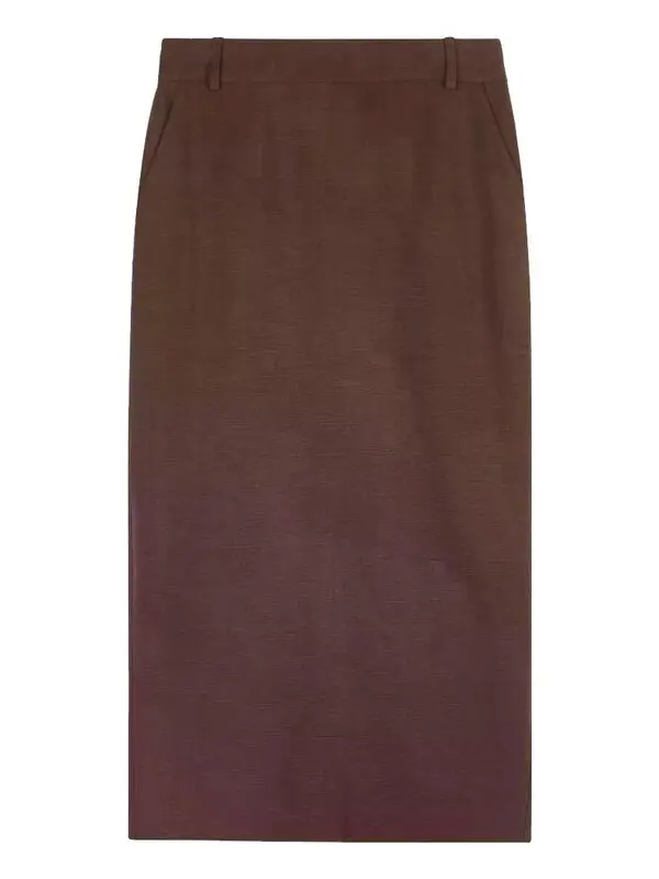 TOD'S Midi Skirt With Pocket Detail - Brown