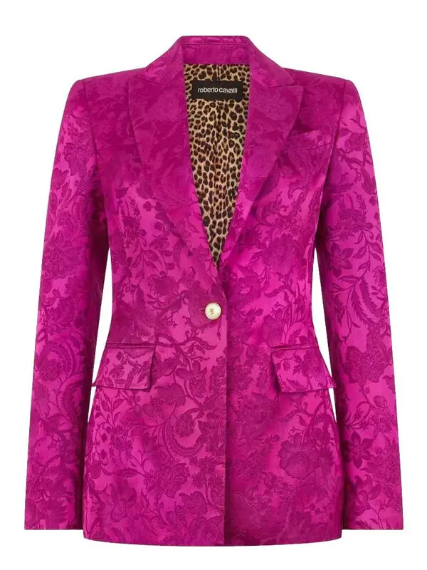 Roberto Cavalli Floral Print Blazer - Pink